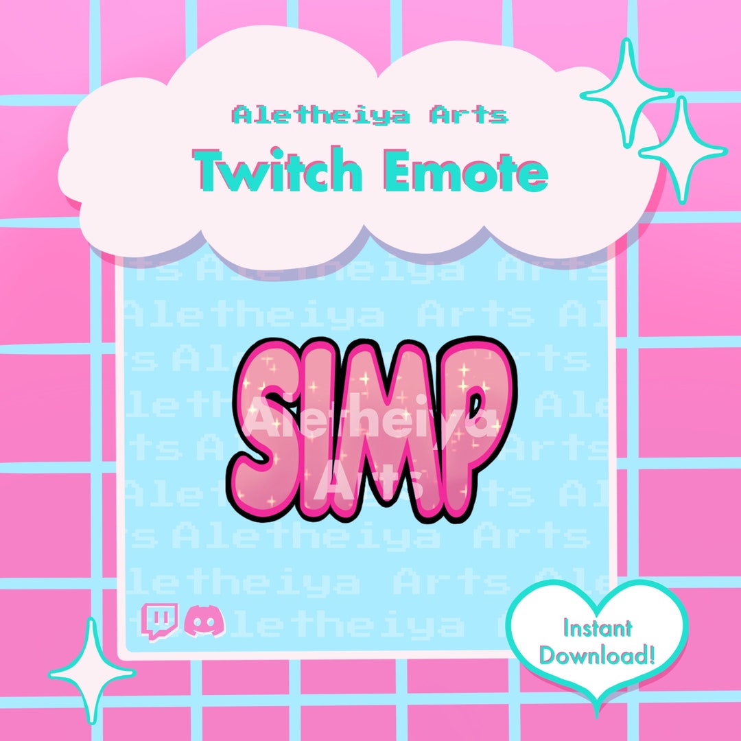 SIMP Twitch Emote / Simping Chat Icon / Transparent PNG Emoji for ...