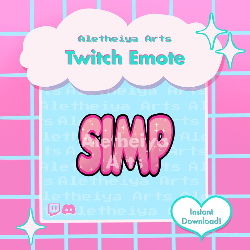 SIMP Twitch Emote / Simping Chat Icon / Transparent PNG Emoji for ...