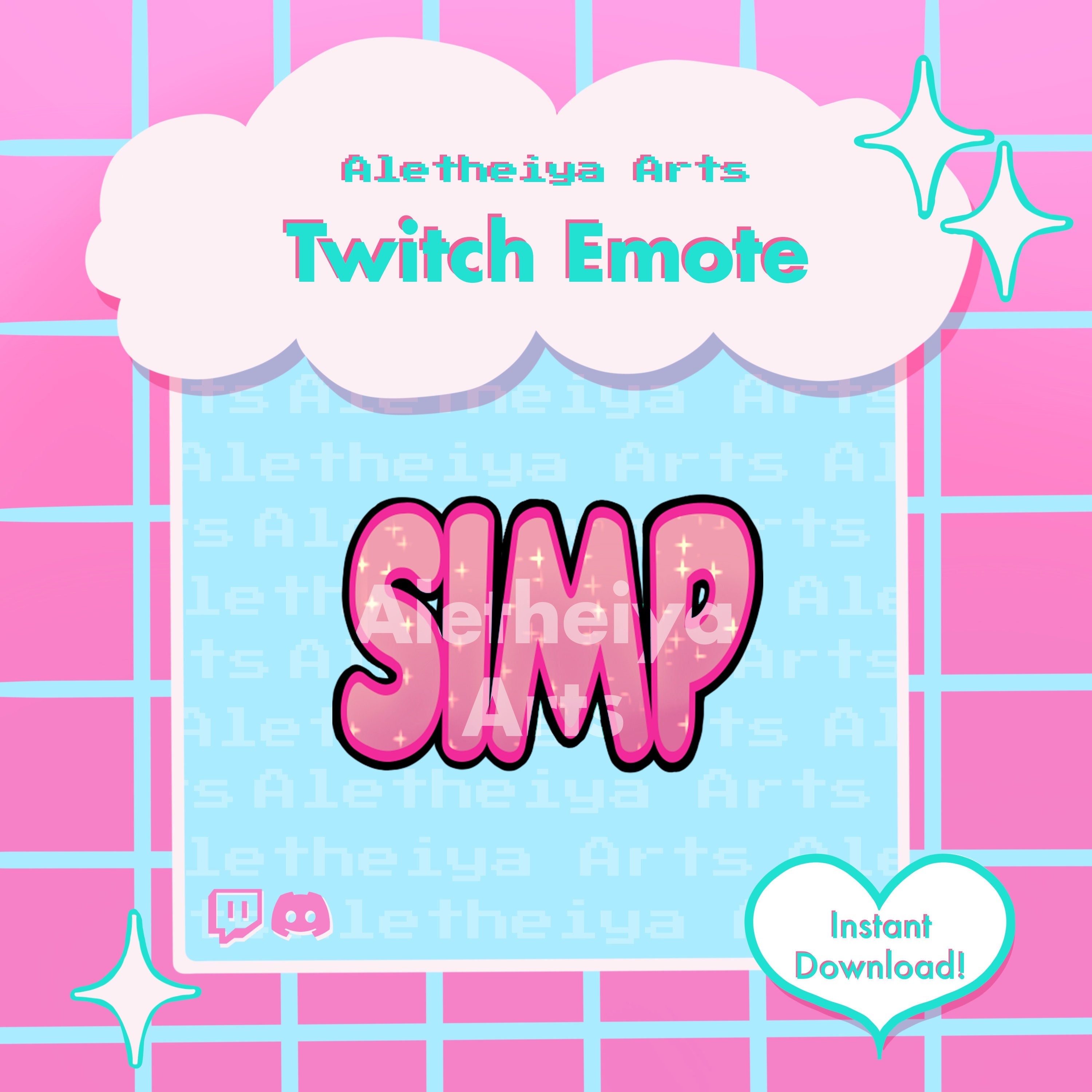 SIMP Twitch Emote / Simping Chat Icon / Transparent PNG Emoji for ...