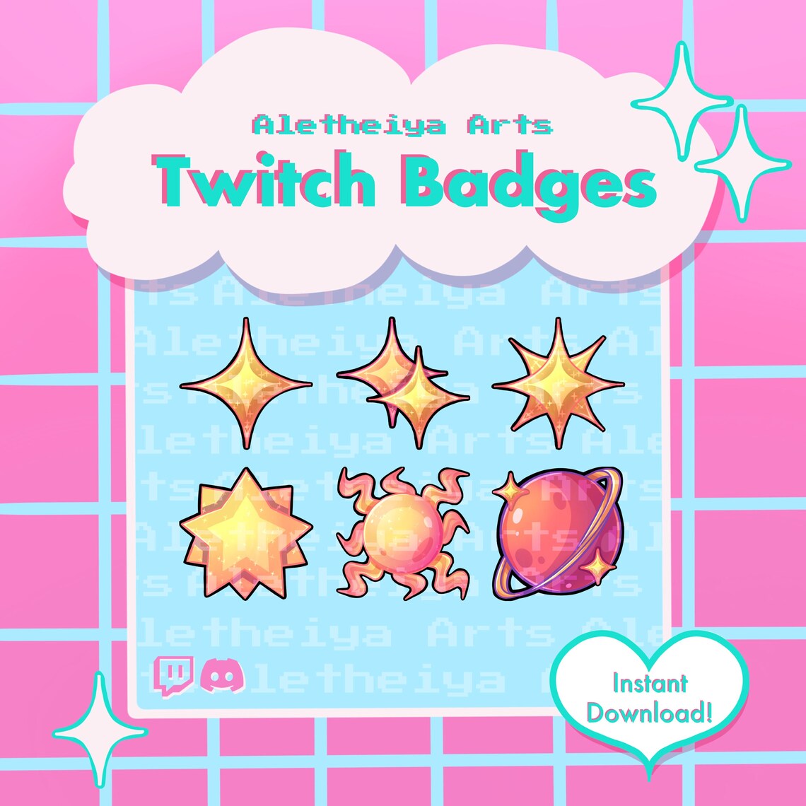 Stars Twitch Subscriber Badges / Celestial Zodiac Icon Set ...