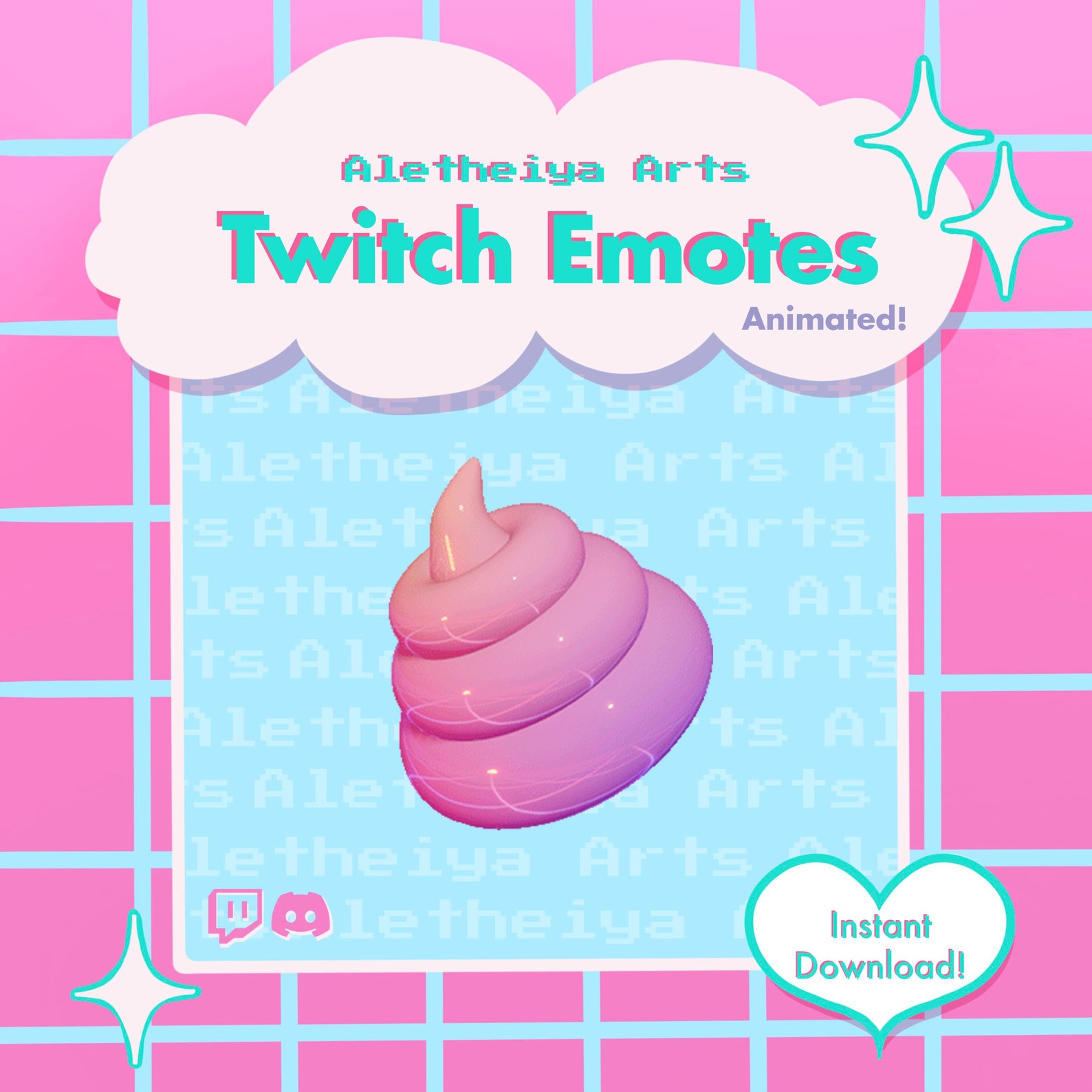 Pink Shit Animated Twitch Emote / Shitty Icon / Transparent - Etsy
