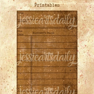 Printable Vintage Library Cards 10 Colors Bonus 9 Alice Library Cards ...