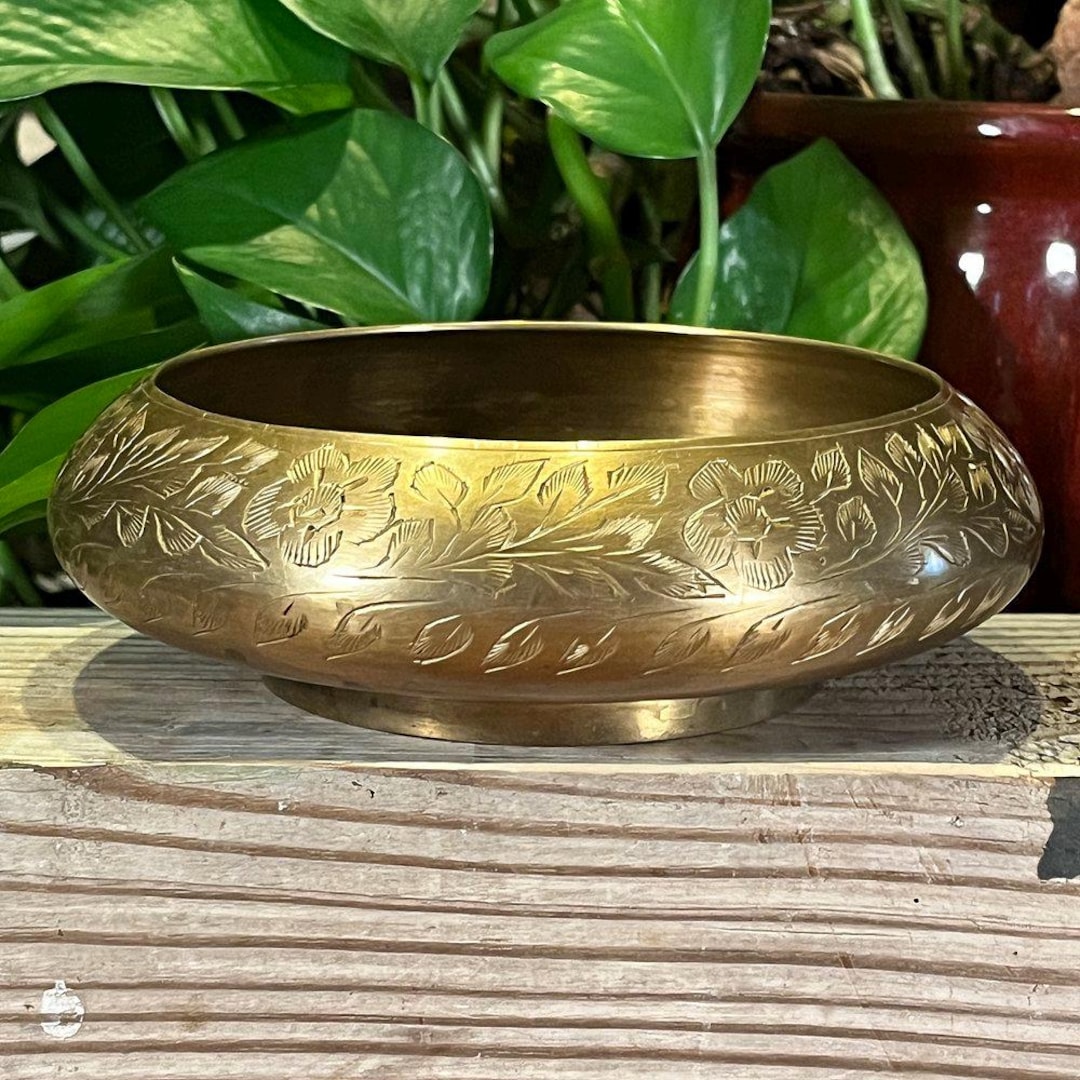 Brass Offering Bowl With Engraved Design - Etsy
