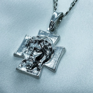 Jesus Crown of Thorns Pendant, Sterling Silver Jesus Necklace, Baptism ...