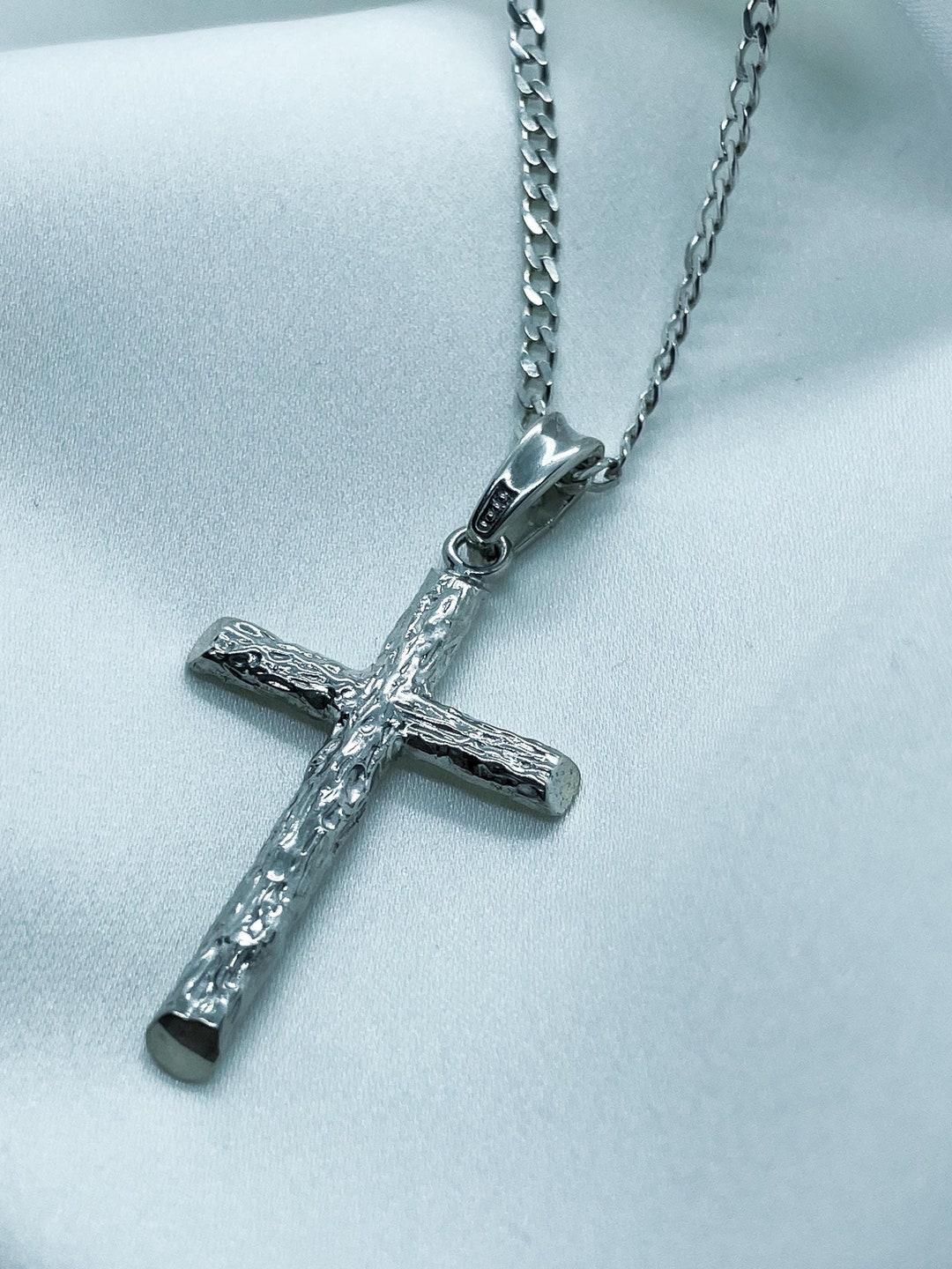 Silver Cross Pendant Necklace 925, Jesus Christ Cross, Christian ...