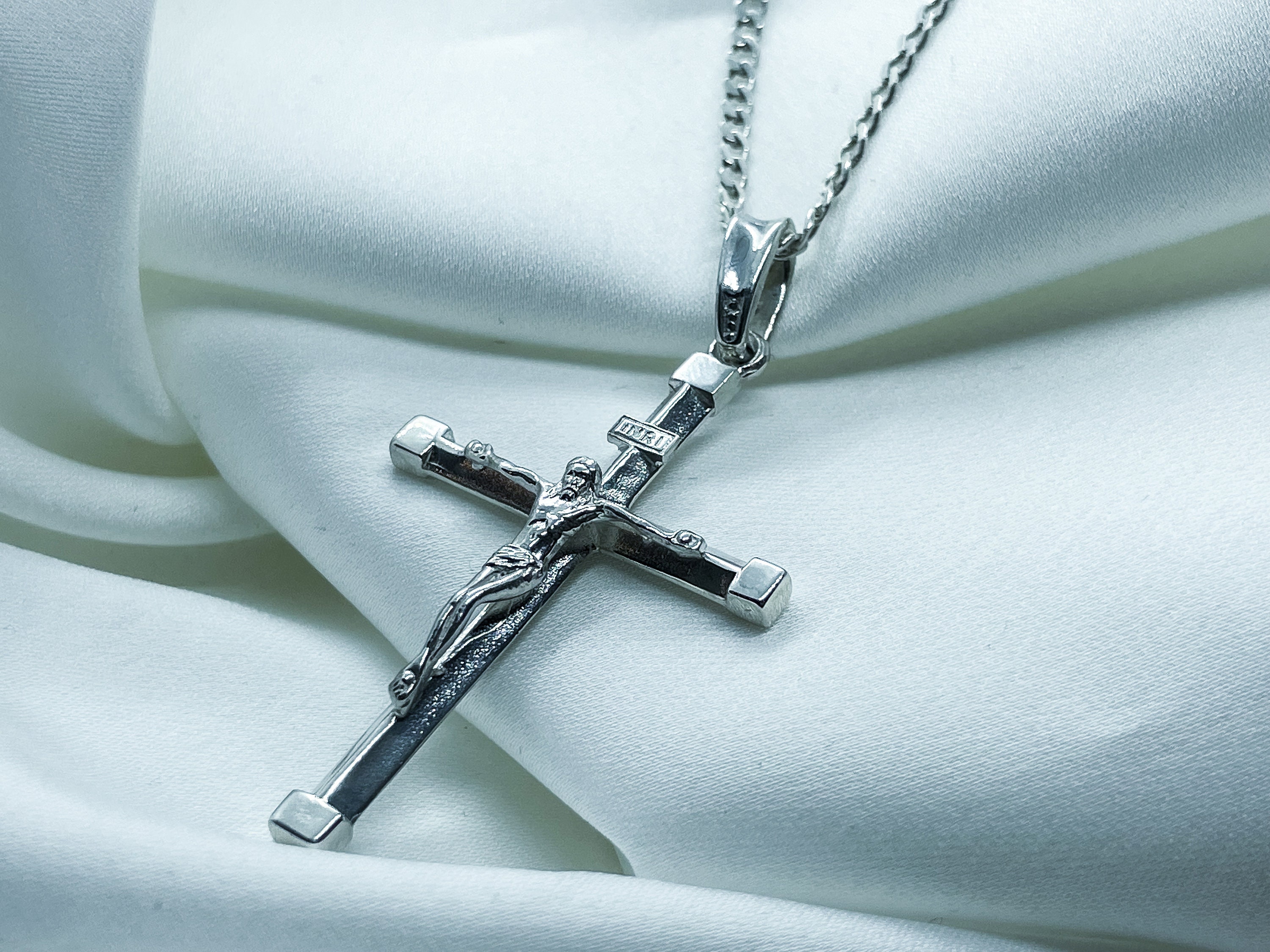 Jesus Christ Silver Cross Pendant for Necklace - Exquisite Design - Etsy