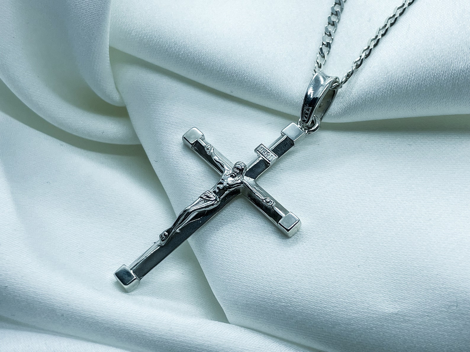 Jesus Christ Silver Cross Pendant for Necklace - Exquisite Design - Etsy