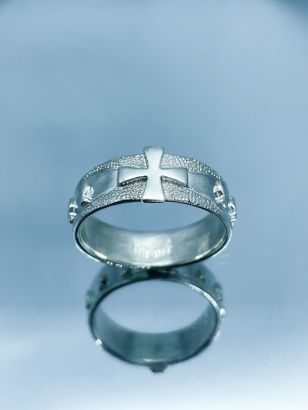 Rosary Ring, Ring for Prayer Rosary, With 10 Beads (fish), Sterling ...