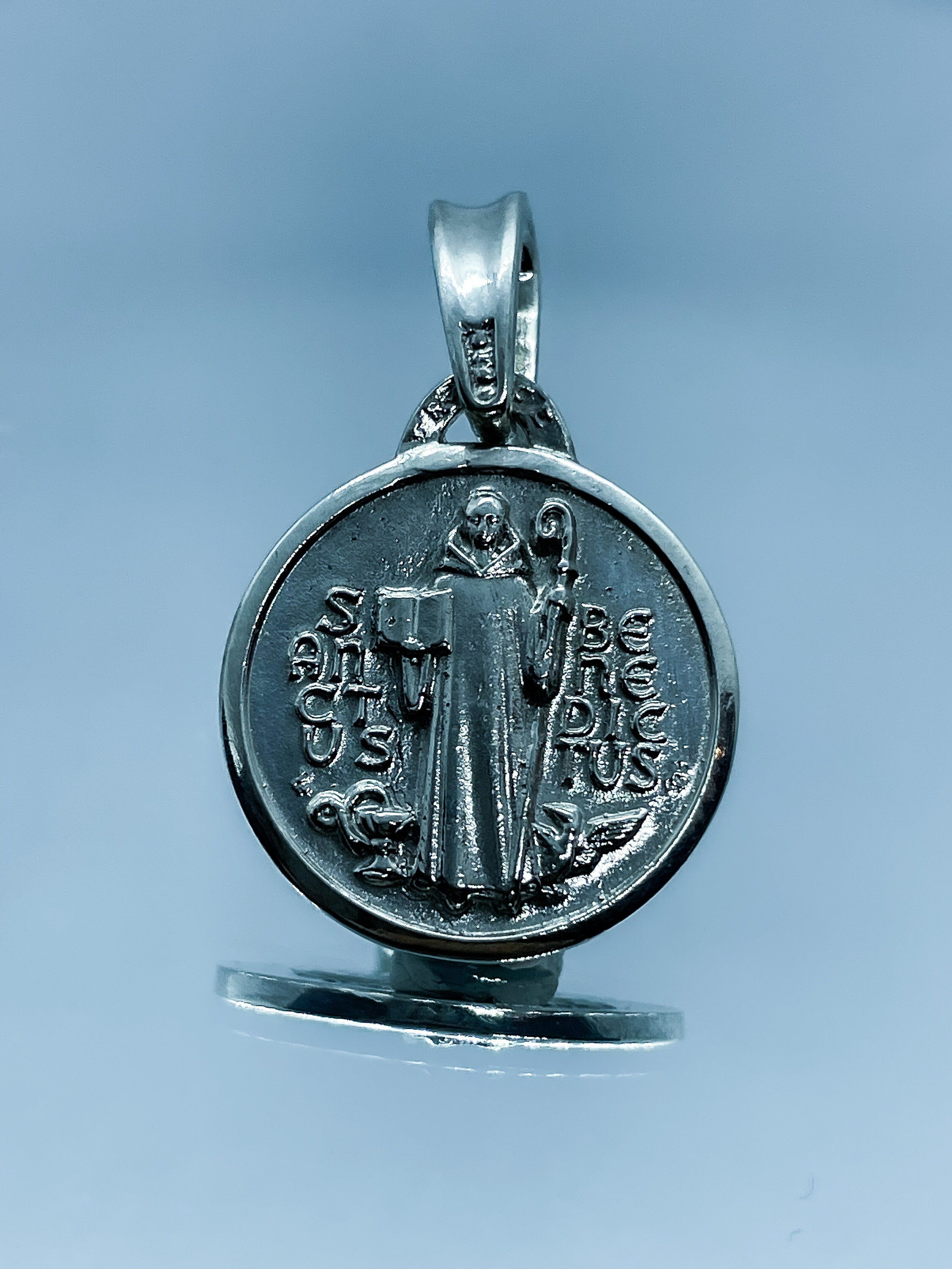 Sanctus Benedictus Medal Sterling Silver Saint Benedictus - Etsy