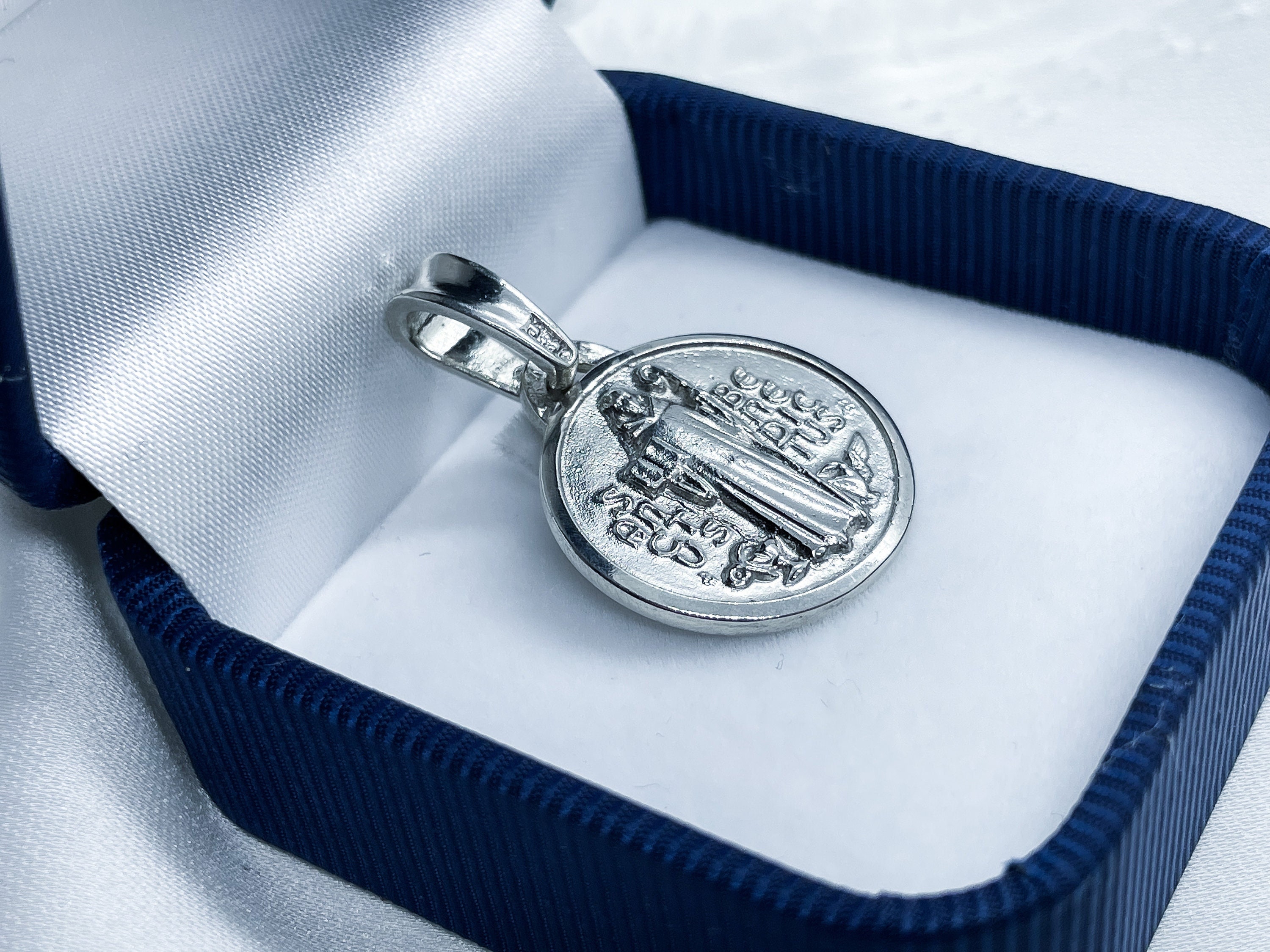 Sanctus Benedictus Medal Sterling Silver Saint Benedictus - Etsy