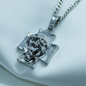 Jesus Crown of Thorns Pendant, Sterling Silver Jesus Necklace, Baptism ...