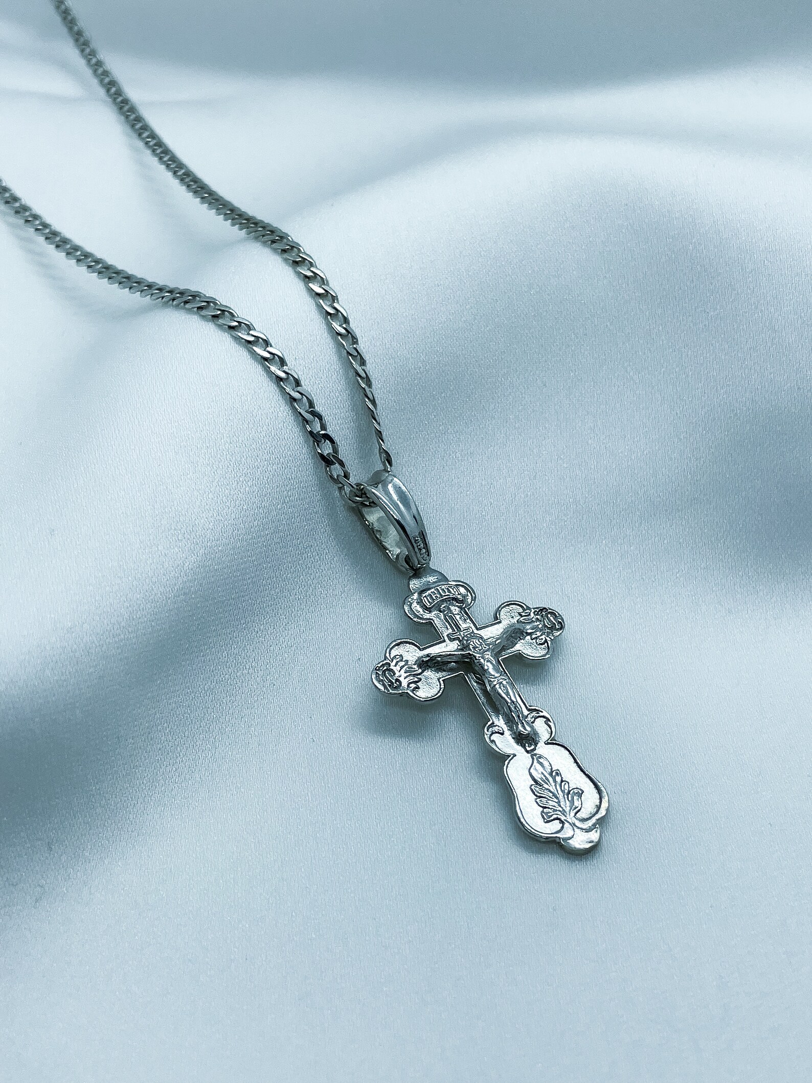 Sterling Silver Crucifix Pendant Necklace: 925 Orthodox Cross - Etsy