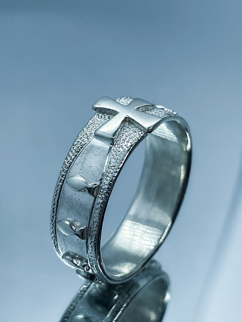 Silver Catholic Rosary Ring Christianity Ring for Rosary - Etsy