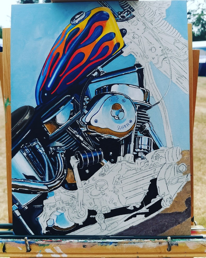 Art Print Panhead Chopper 30x40cm - Etsy