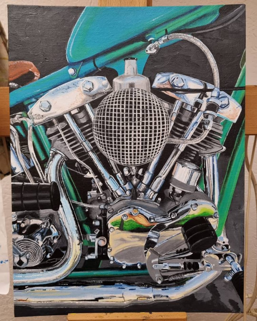 Art Print of My Shovelhead Chopper Painting - Etsy