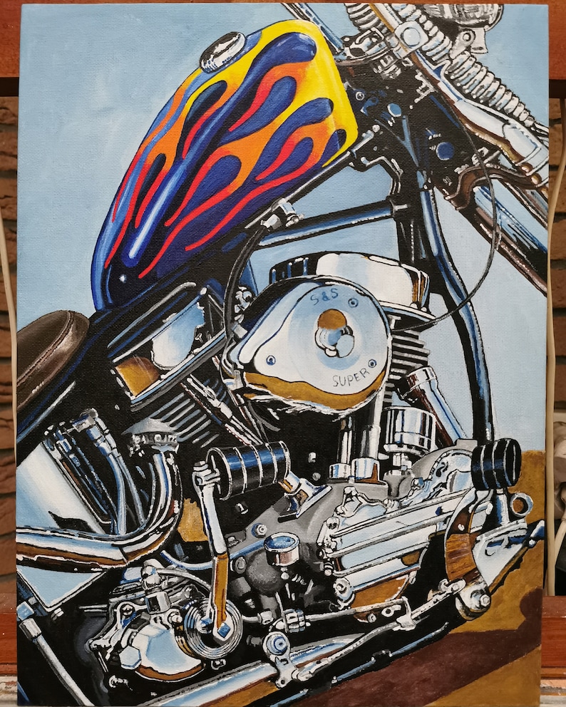 Art Print Panhead Chopper 30x40cm - Etsy