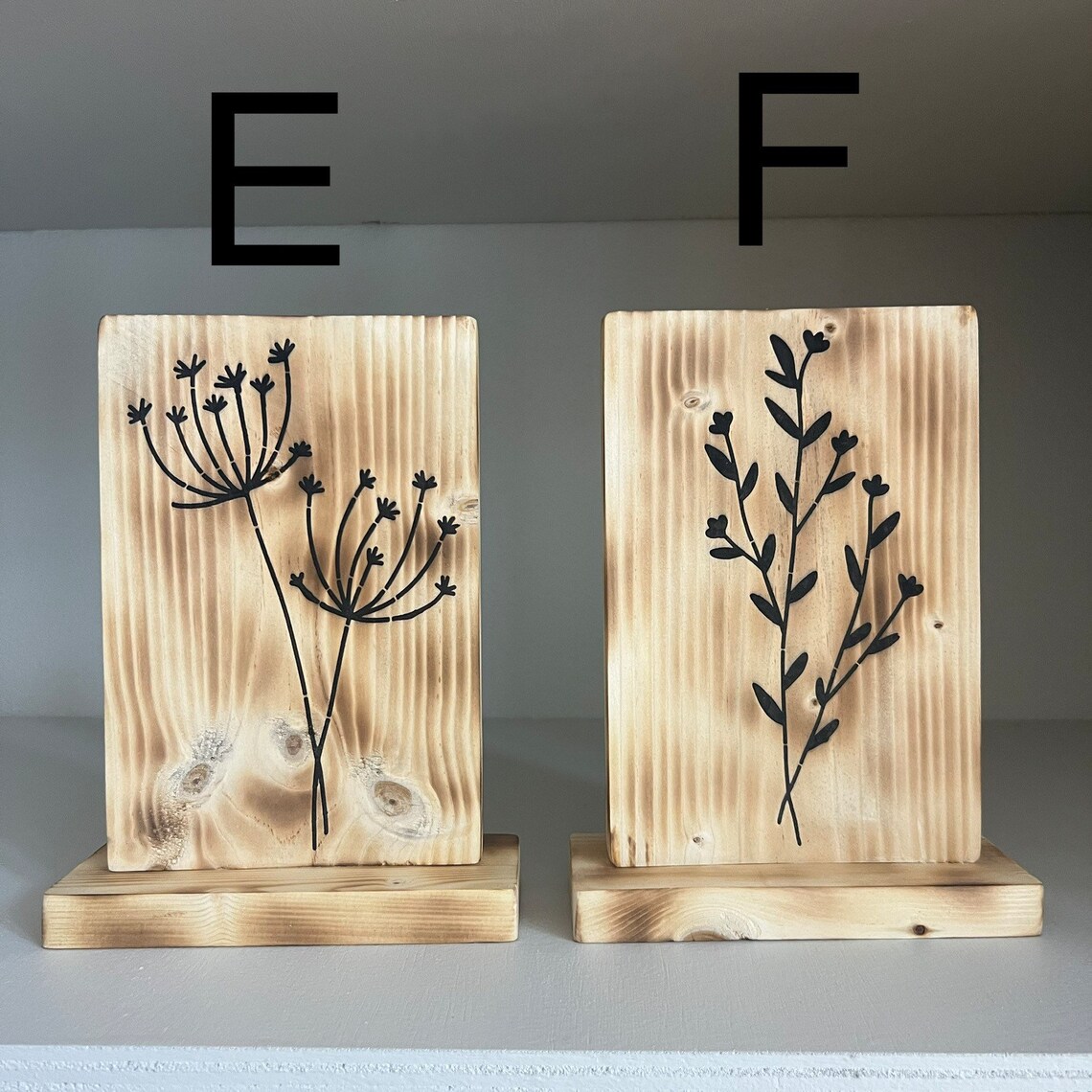 Wood Burned Floral Spring Decor Handcrafted Farmhouse Flower - Etsy