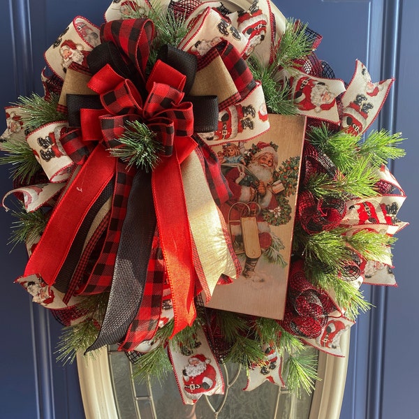 Santa Wreath - Etsy