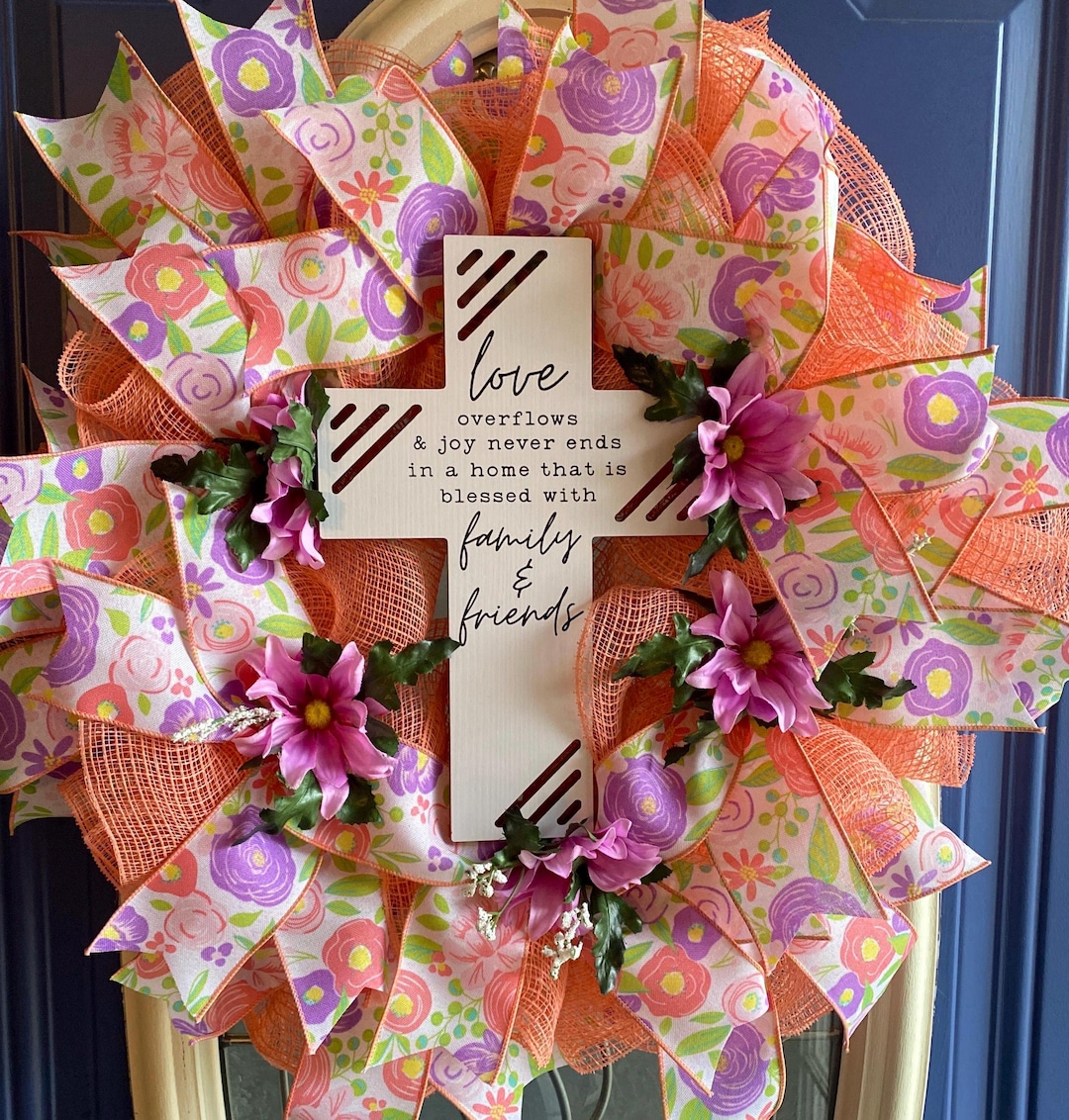 Welcome Cross Wreath, Welcome Scripture Wreath, Cross Wreath, Everyday ...