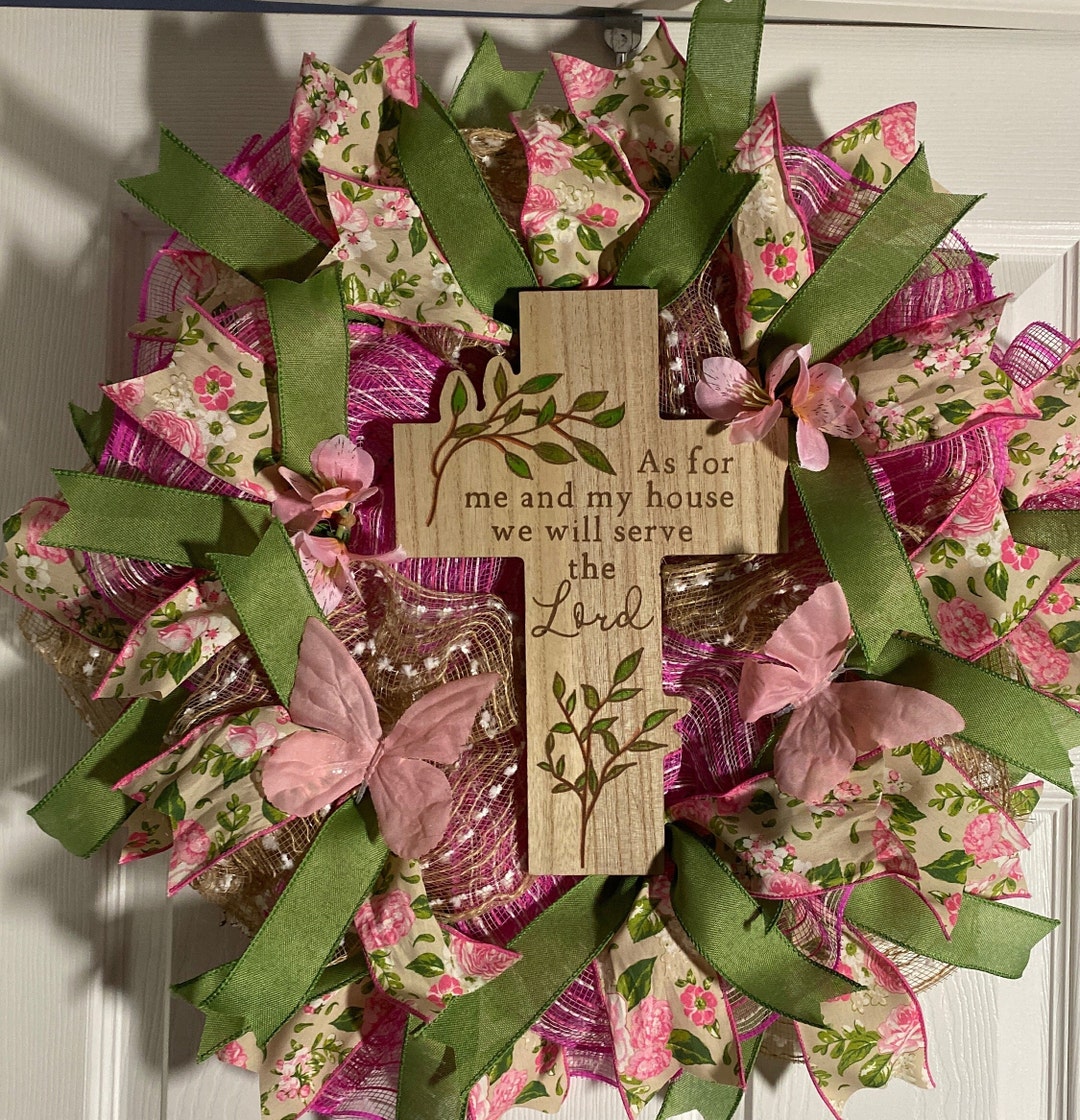 Welcome Cross Wreath, Welcome Scripture Wreath, Cross Wreath, Everyday ...
