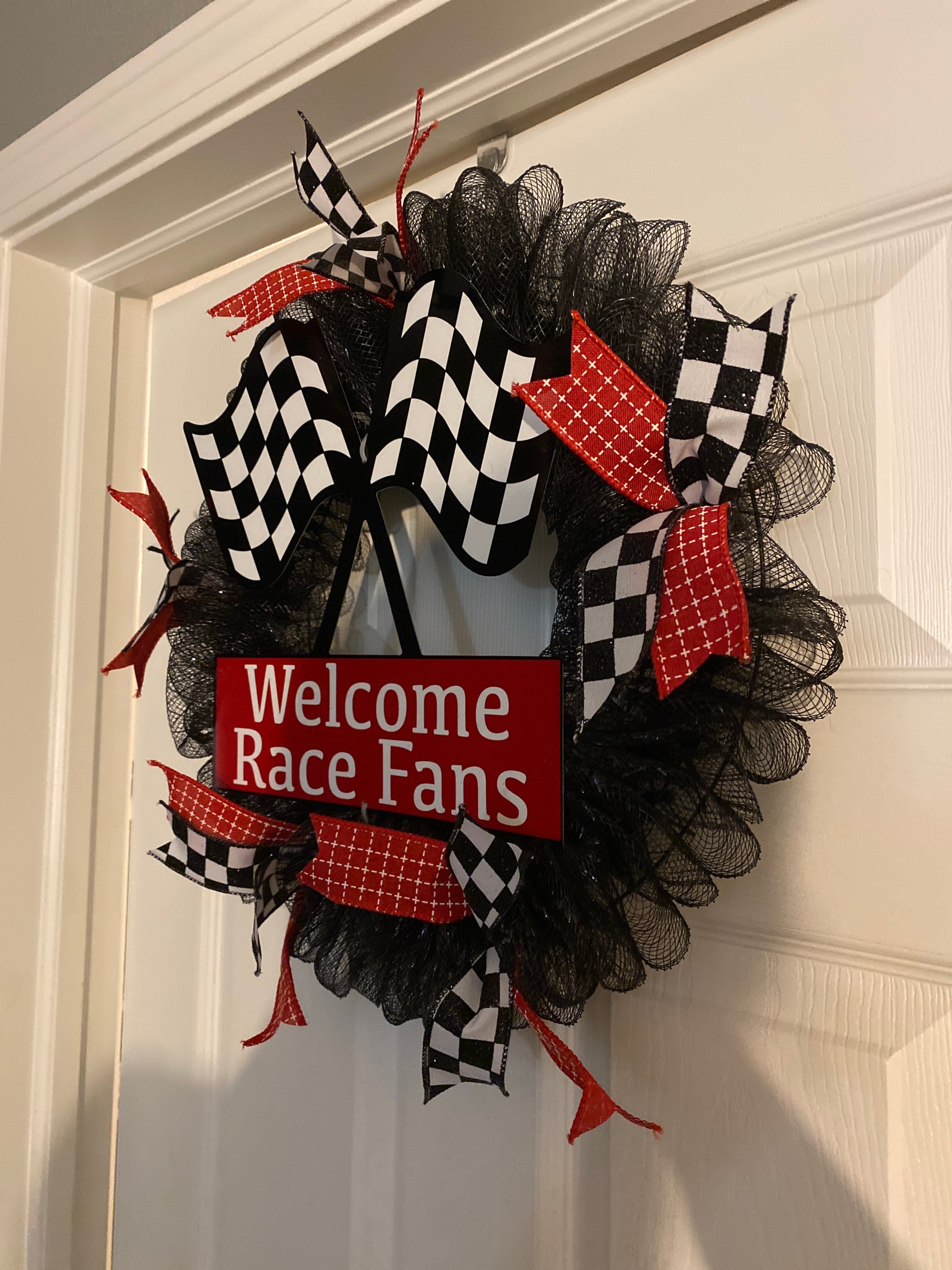 Racing Fan Wreath Indy 500 Wreath Nascar Fan Wreath Racing | Etsy