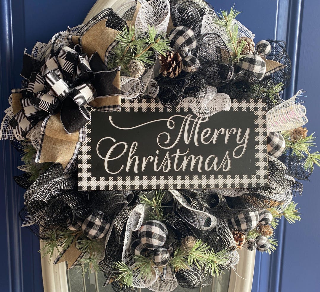 Christmas Wreath/buffalo Check Christmas Wreath/buffalo Check Wreath ...