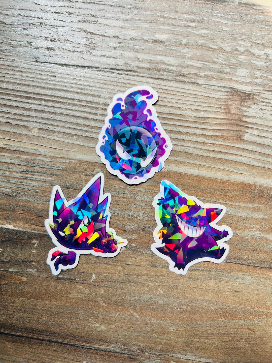 Gastly Holographic Evolution Set Gastly Haunter Gengar - Etsy