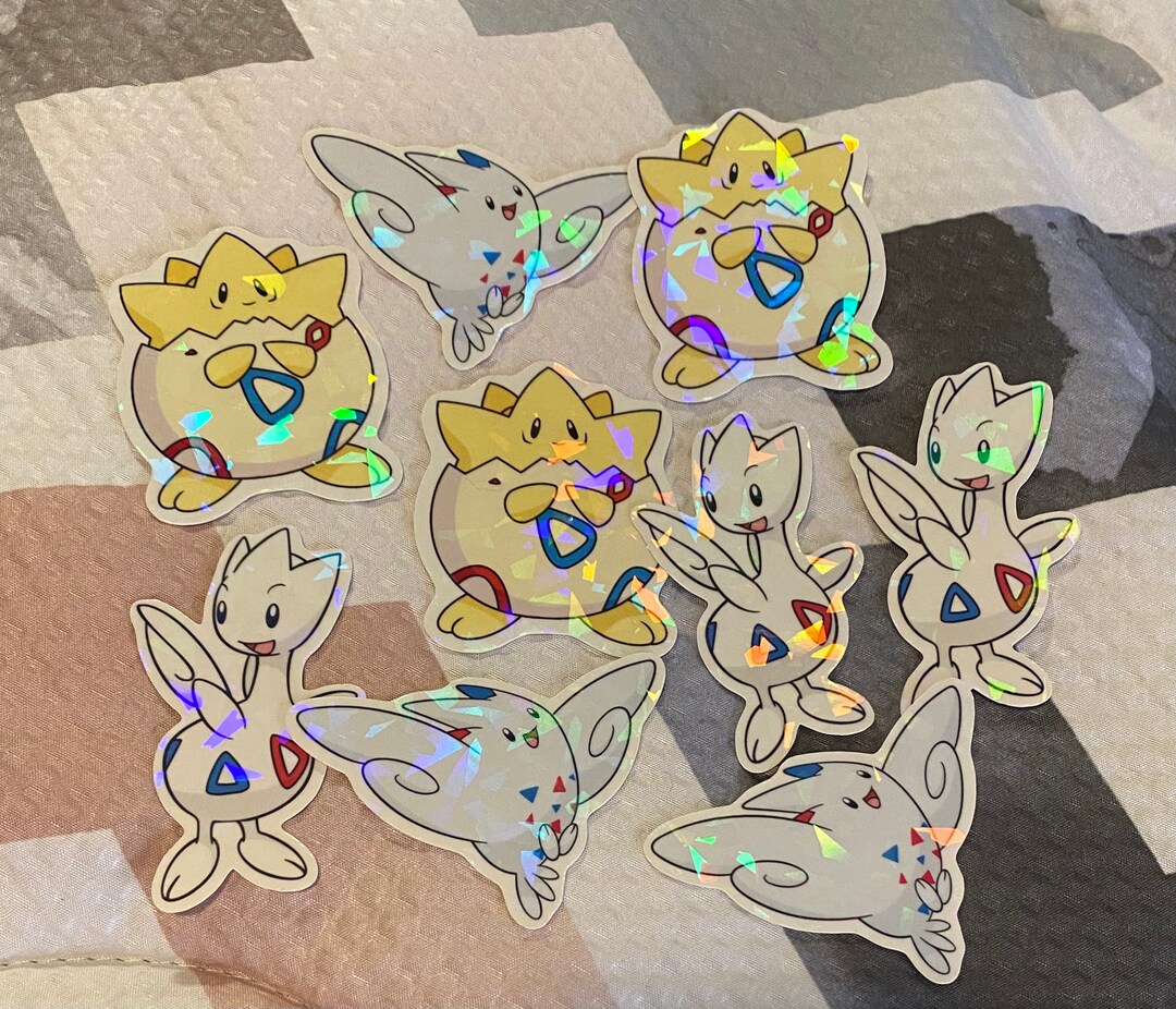 Togepi Evolution Holographic Sticker Pack Glossy Pokémon - Etsy