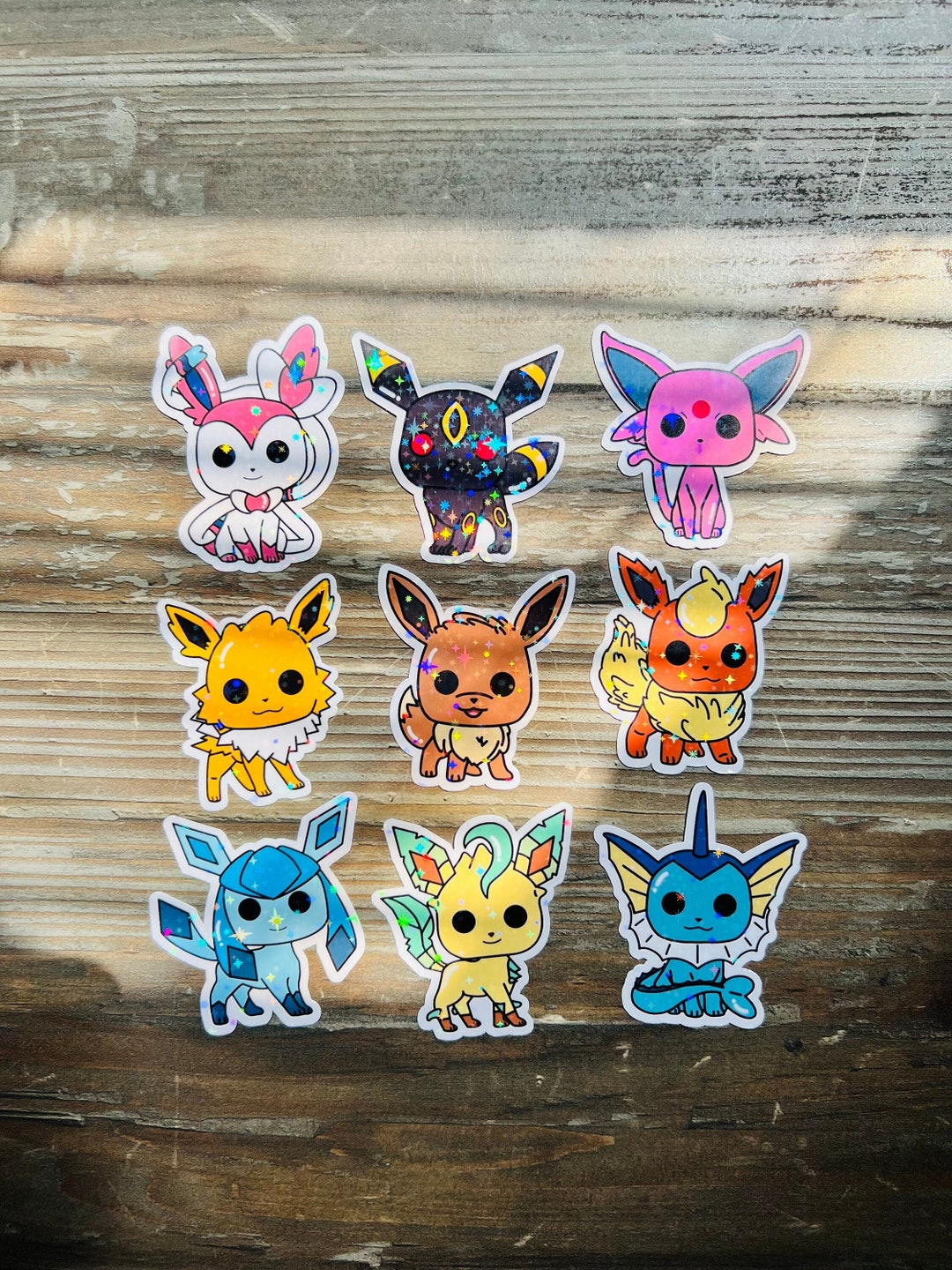 Eeveelution Holographic Stickers Cute Pokémon Eevee Sticker - Etsy