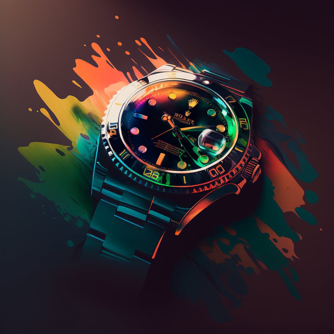 Watch in Abstract Neon Digital Download Digital Download, Instant ...