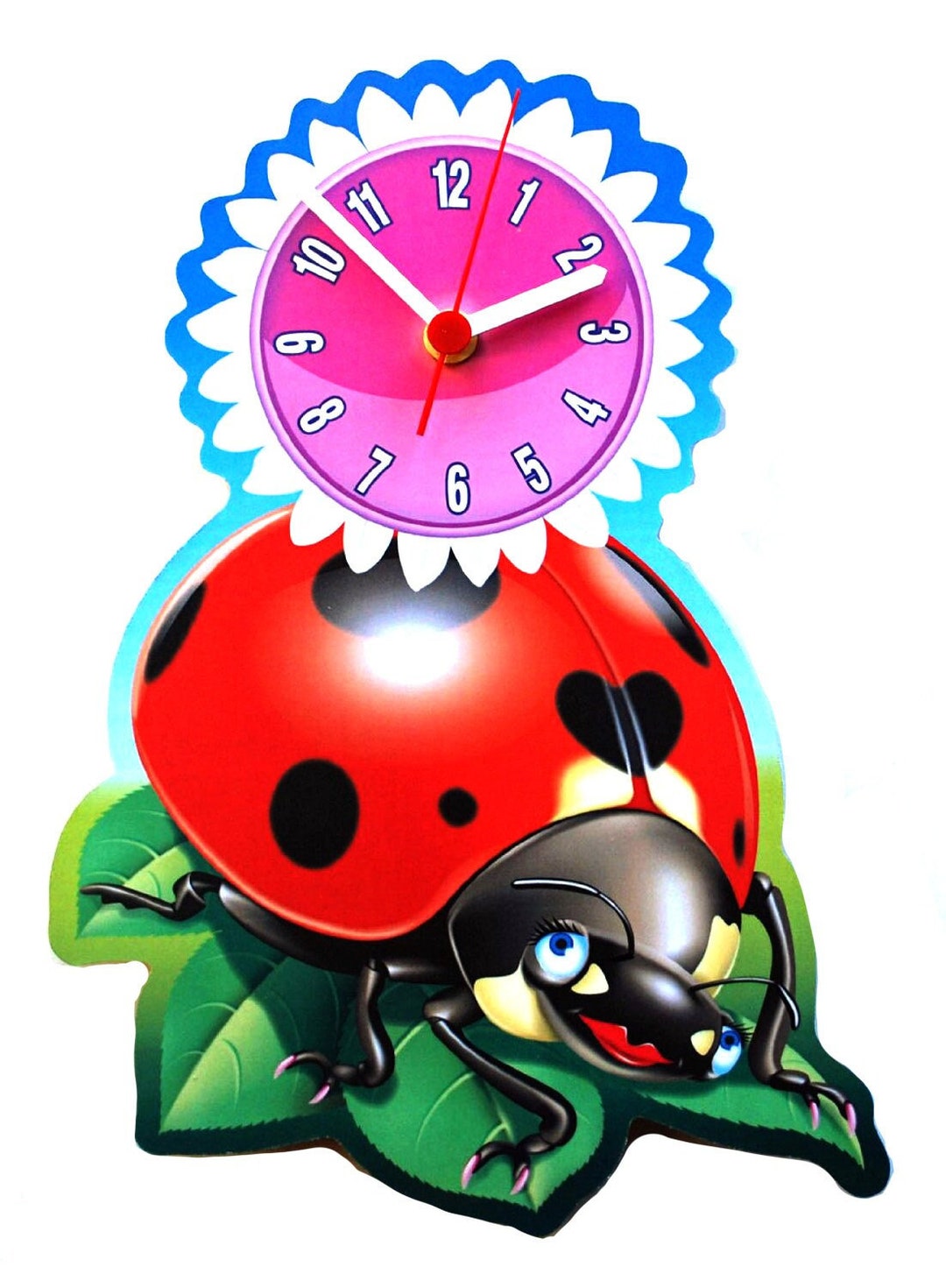 Children's Ladybird Clock Ladybug Clock Ladybirds Nursery Clock Nursery ...