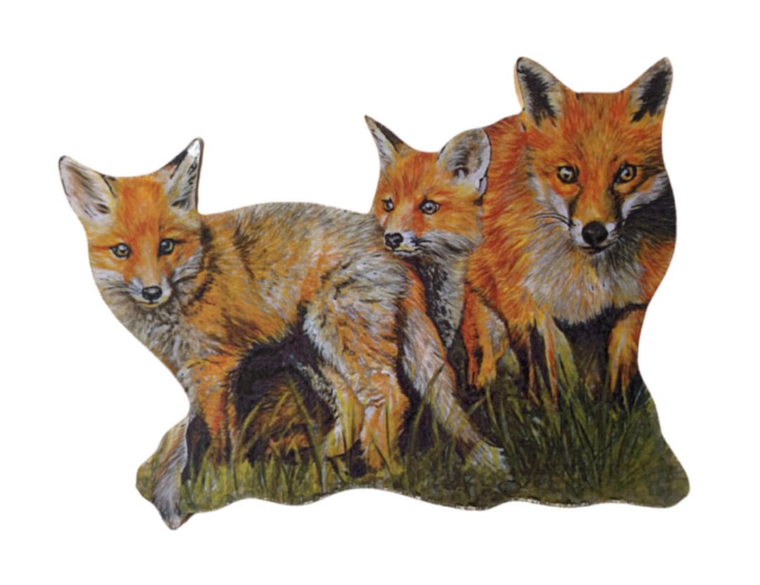 Fox and Cubs Plaque Fox Cub Fox & Cub Foxes Fox Gift Fox Cubs Fox Gifts ...