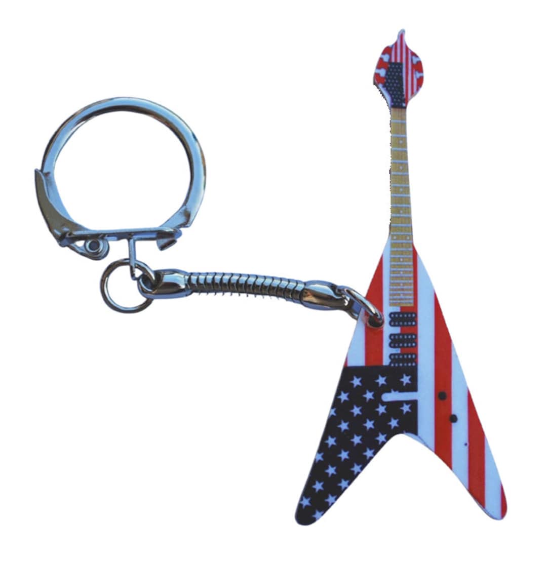 Gibson Stars and Stripes Flying V Keyring Gibson Flying V Keyring G24-K ...