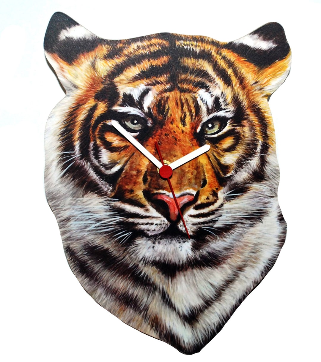 Tiger Clock Tigers Sunda Tiger Head Tiger Clocks Tiger Gift Tiger Gifts ...