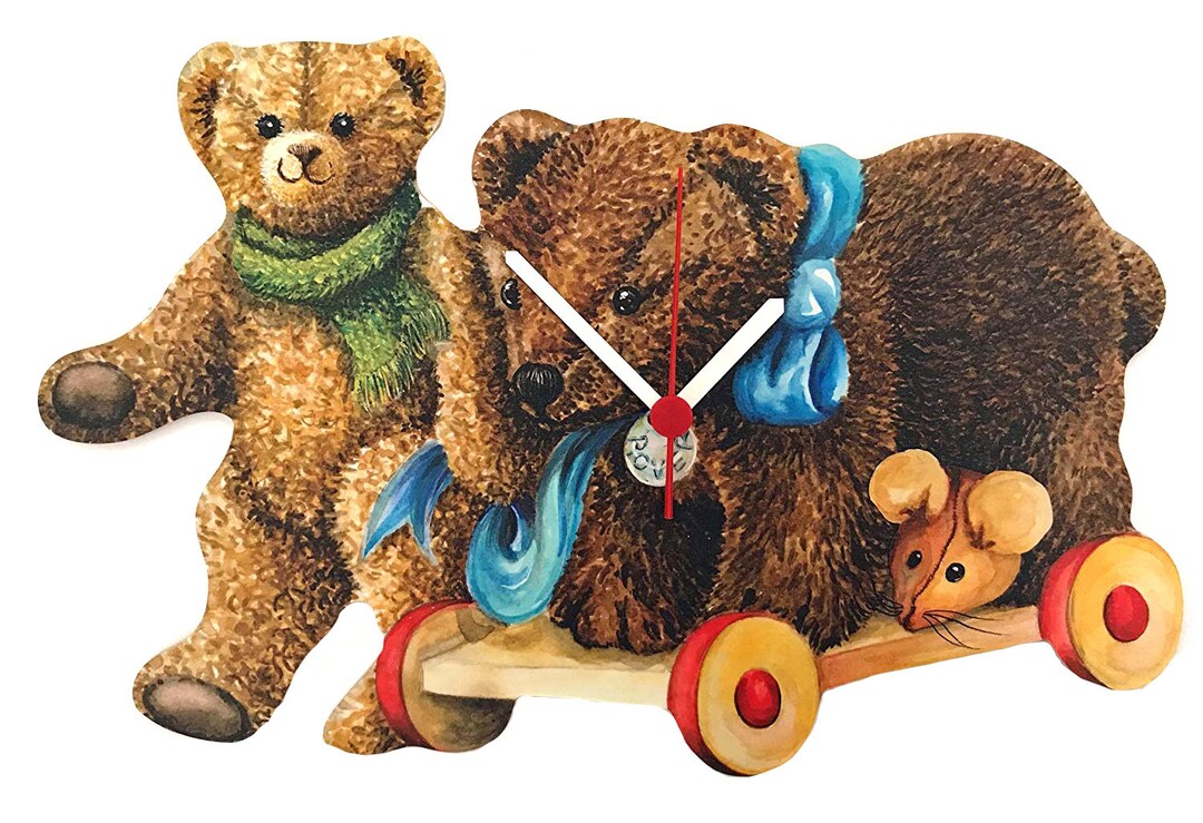 Teddy Bears Clock Nursery Clock Teddy Bear Clock Teddy Bear Clocks ...