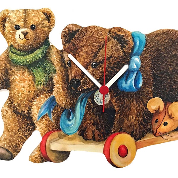 Teddy Bear Clock - Etsy UK