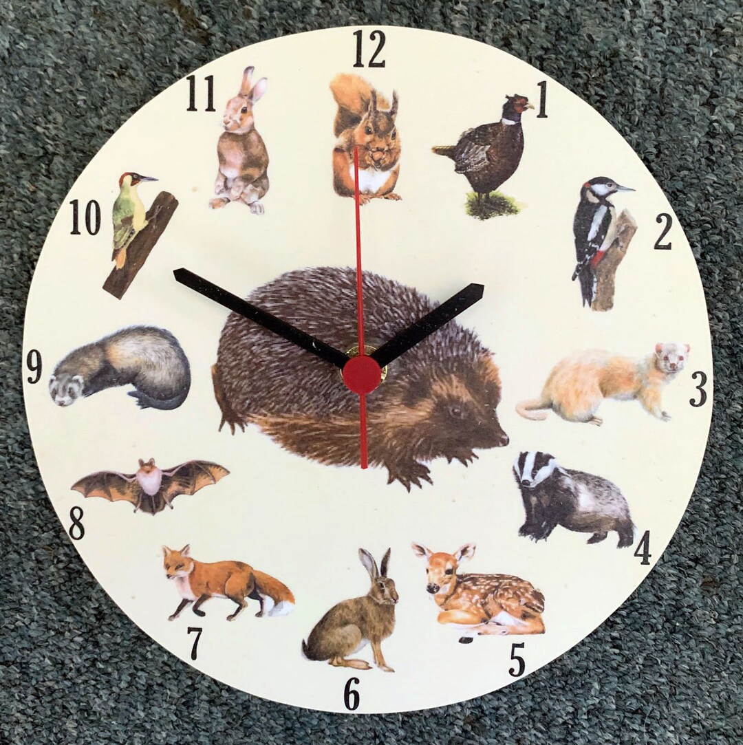 Woodlands Clock Hedgehog Clock Hedgehogs Hedgehog Clocks Woodland ...