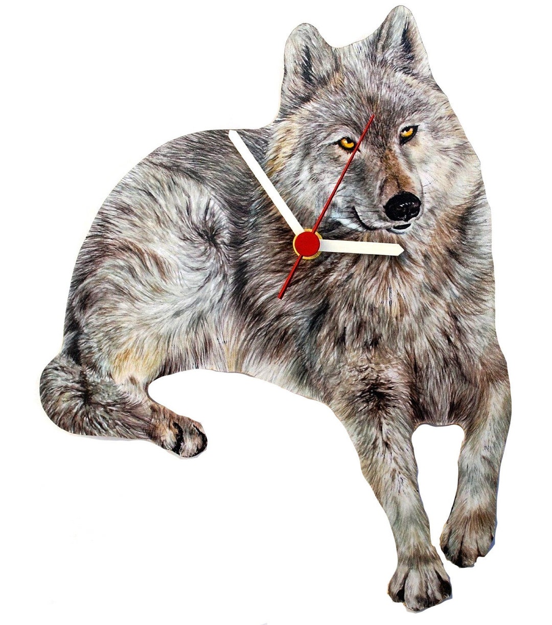 Wolf Clock Wolves Wolf Clocks Wolf Pack Hunting Wolves Grey Wolf WW18-C ...