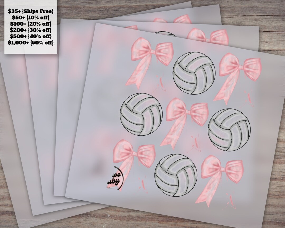 Preppy Pink Bow Volleyball Aesthetic Design Soft Girly Ribbon for Heat ...