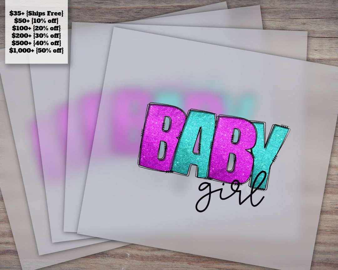Baby Girl Design for Heat Transfer, DTF, Pink Ready to Press, Infant ...