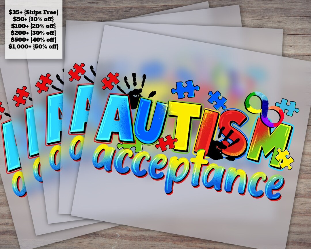 Autism Acceptance and Awareness Ready to Press Design, Heat Transfer ...