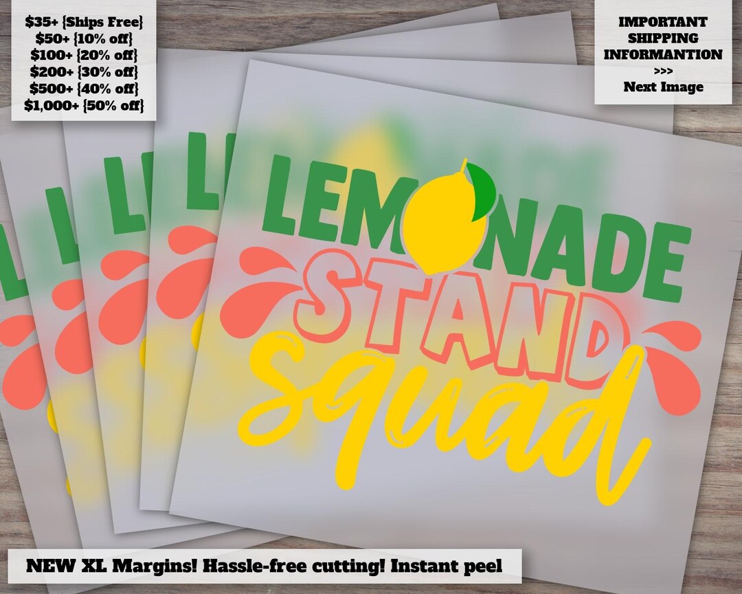 Commercial Use Lemonade Stand Squad Print | Ready-to-press Heat ...