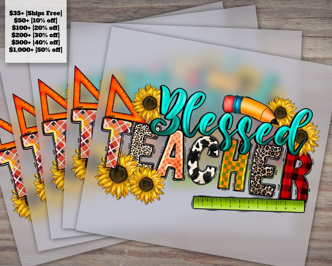 Blessed Teacher Sublimation Design, Western Teacher Print, Heat ...