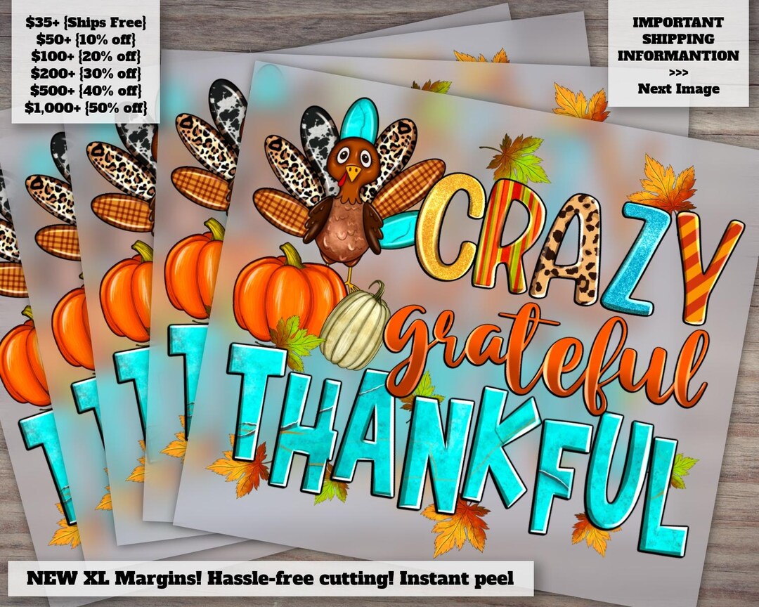 Grateful Thankful Autumn Design for Heat Transfer and DTF | Hello Fall ...