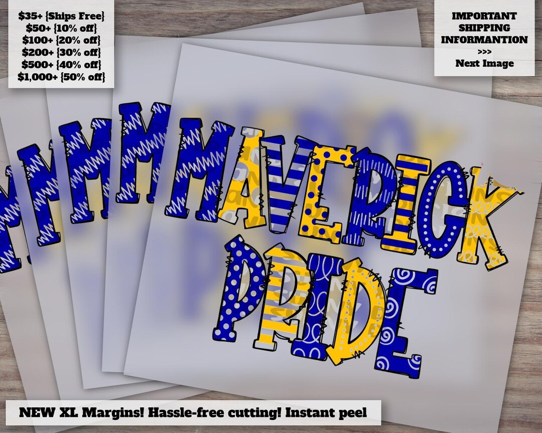 Maverick Pride Spirit Tee | Doodle Mascot Design | Ready to Press Heat ...