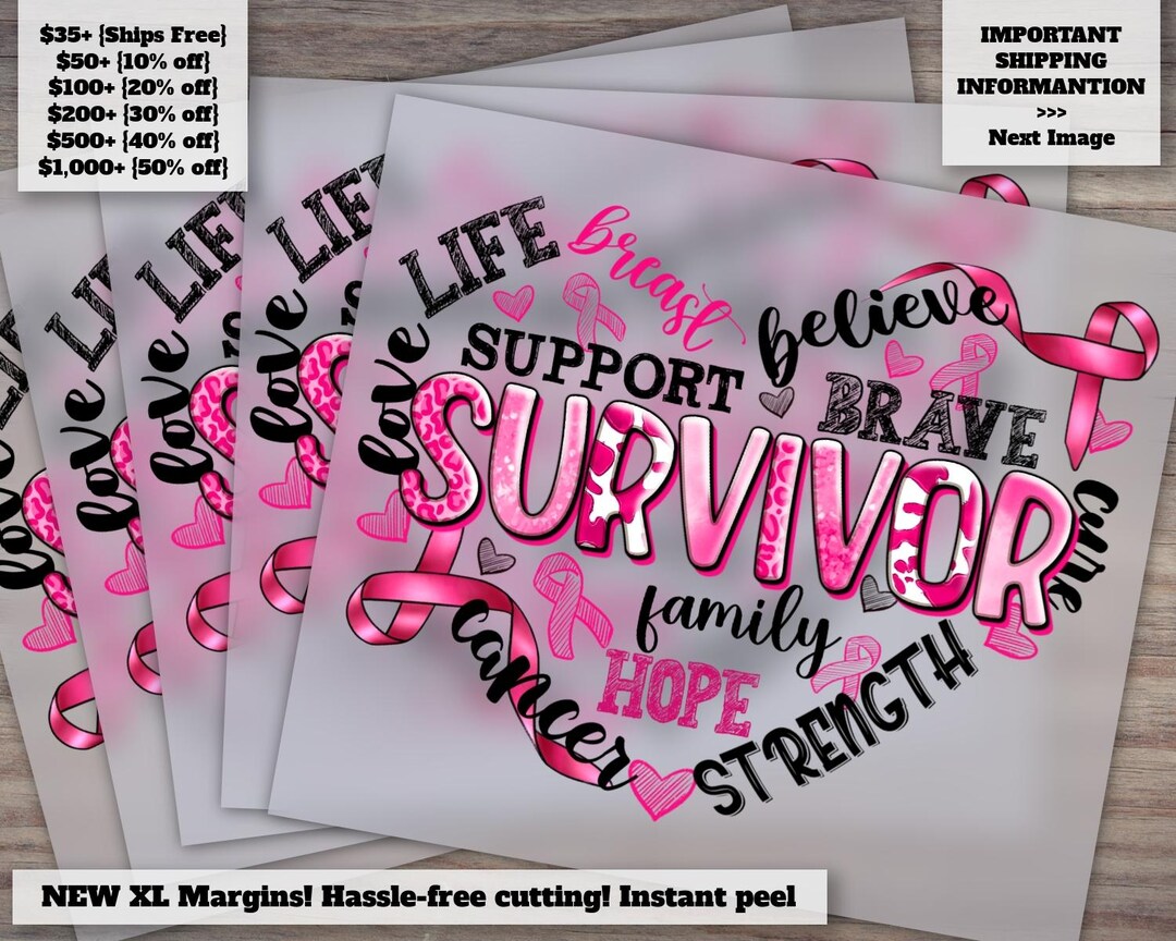 Heart Design for Breast Cancer Survivor - Pink Ribbon Awareness, Ready ...