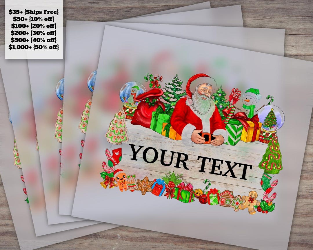Custom Name Christmas Design Santa Claus, Snowman, Reindeer, Merry ...