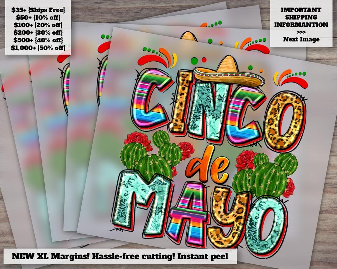 Cinco De Mayo Western Fiesta Design, Mexican Heat Transfer Ready-to ...
