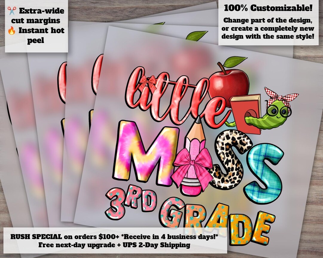 Little Miss 3rd Grade Sublimation Design, Third Grade School Vibes ...