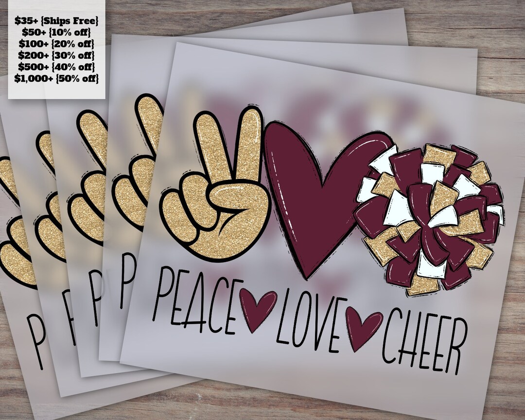 Cheer Maroon Gold Design Ready for Heat Transfer, DTF, Press Optimized ...